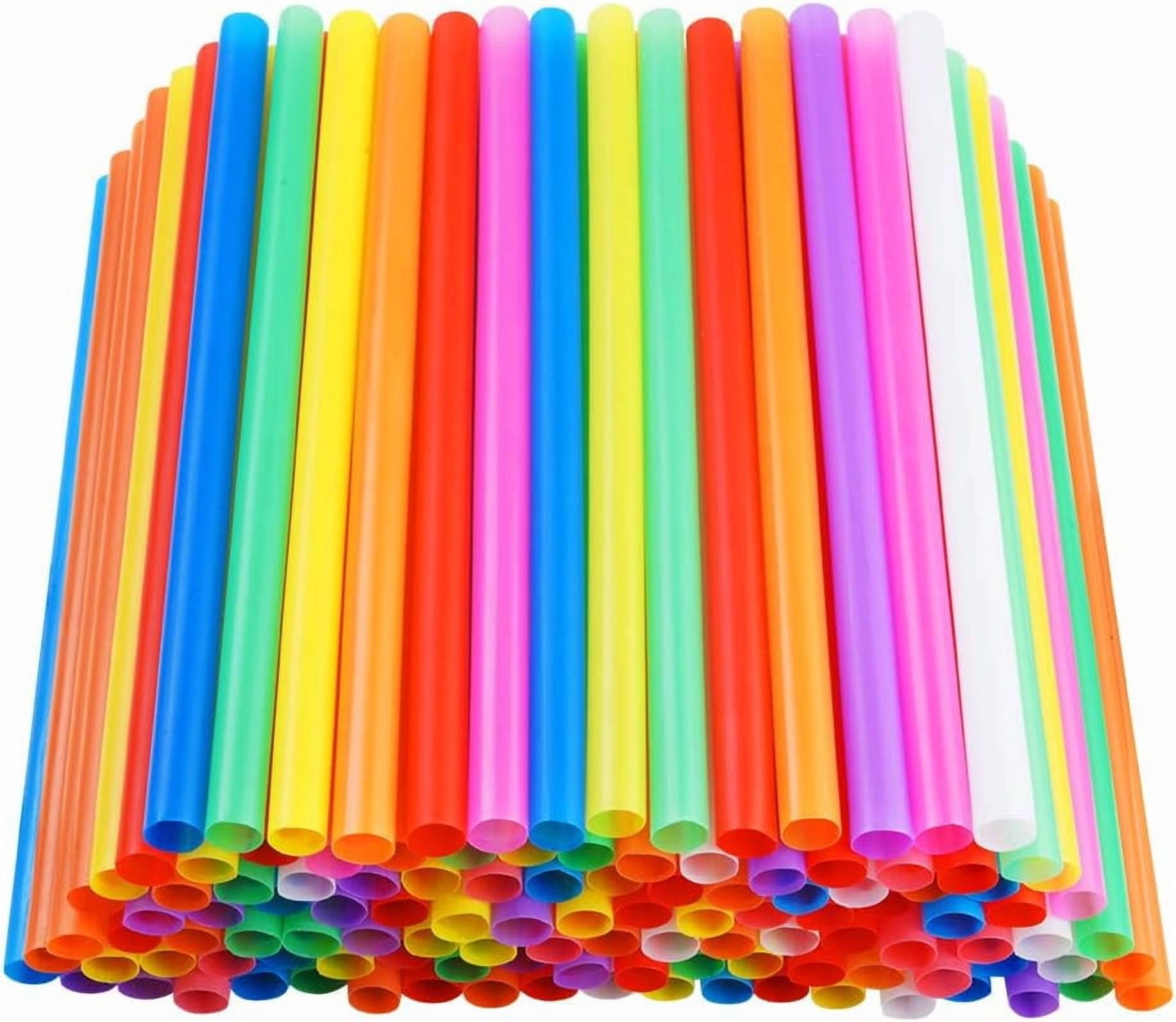 200 Pcs Jumbo Smoothie Straws 0.43 Inch Diameter 8.2 Inch Long Colorful ...