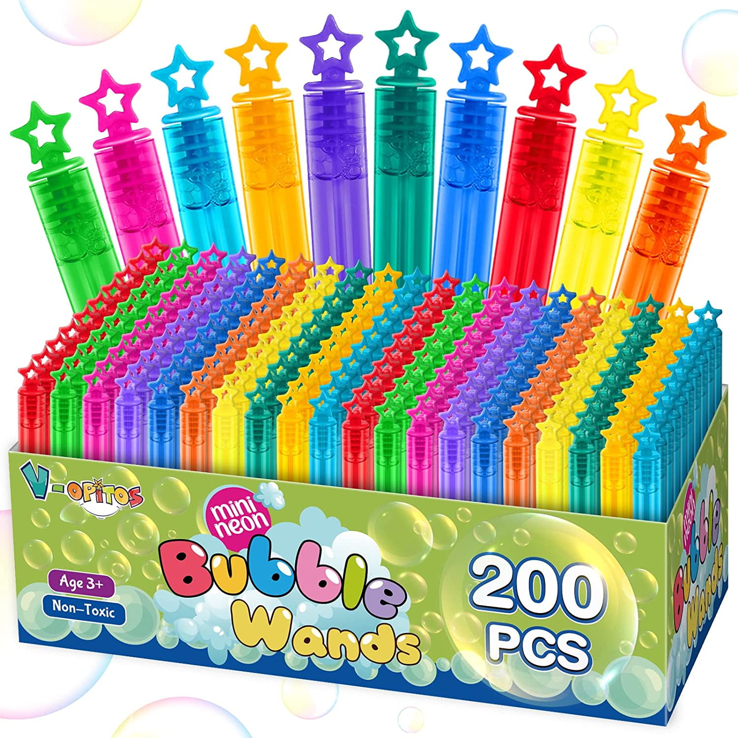 200 Pcs Mini Bubble Wands in 10 Colors, Bulk Party Favors for Kids ...