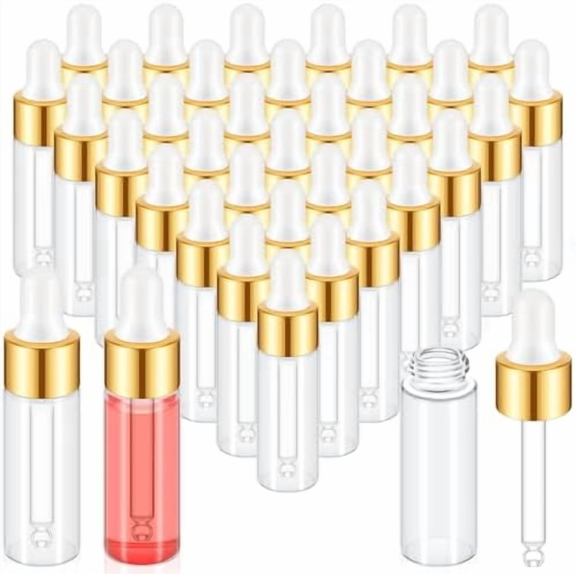 200 Pcs Mini Glass Oil Dropper Bottle Bulk, Clear Essential Small Empty ...