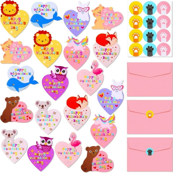 200 Pcs Mini Valentine's Day Cards Assortment Bulk Classroom Exchange ...