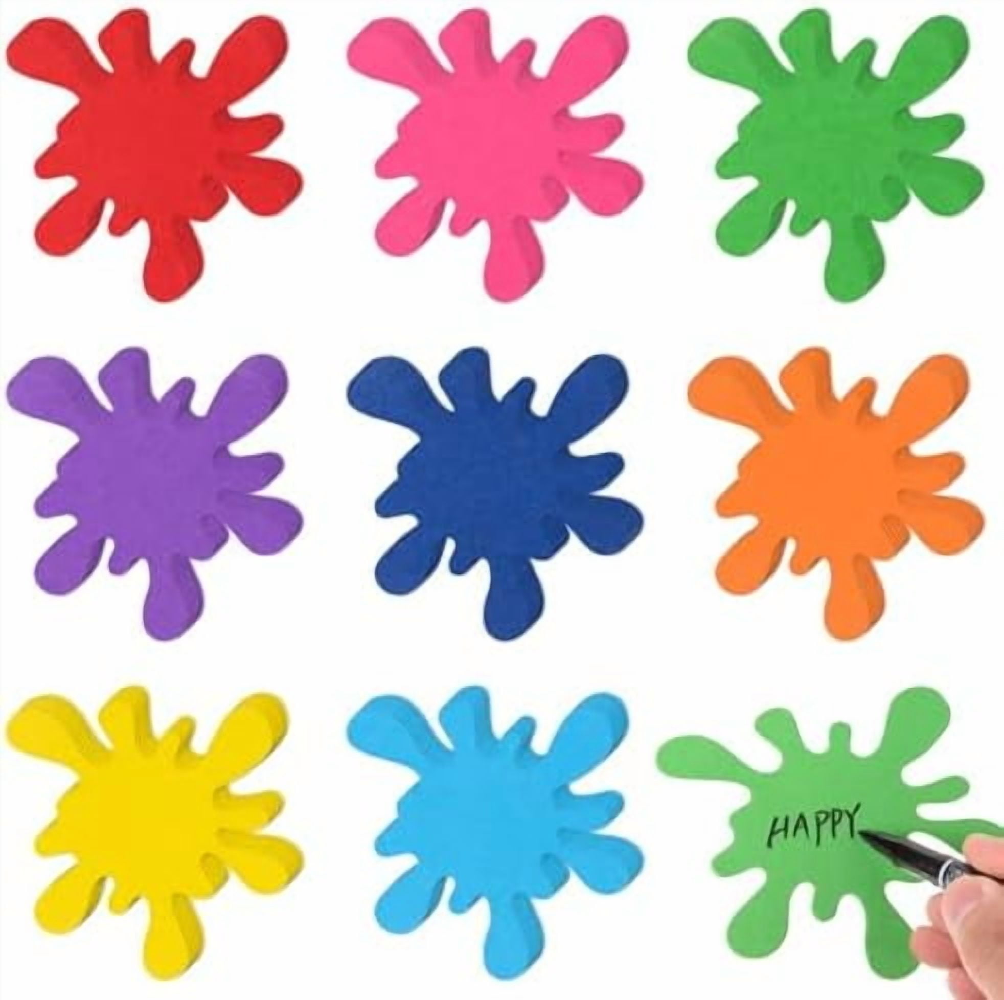 200 Pcs Multicolor Paint Splatter Cutouts Paper Art Paint Cutouts ...