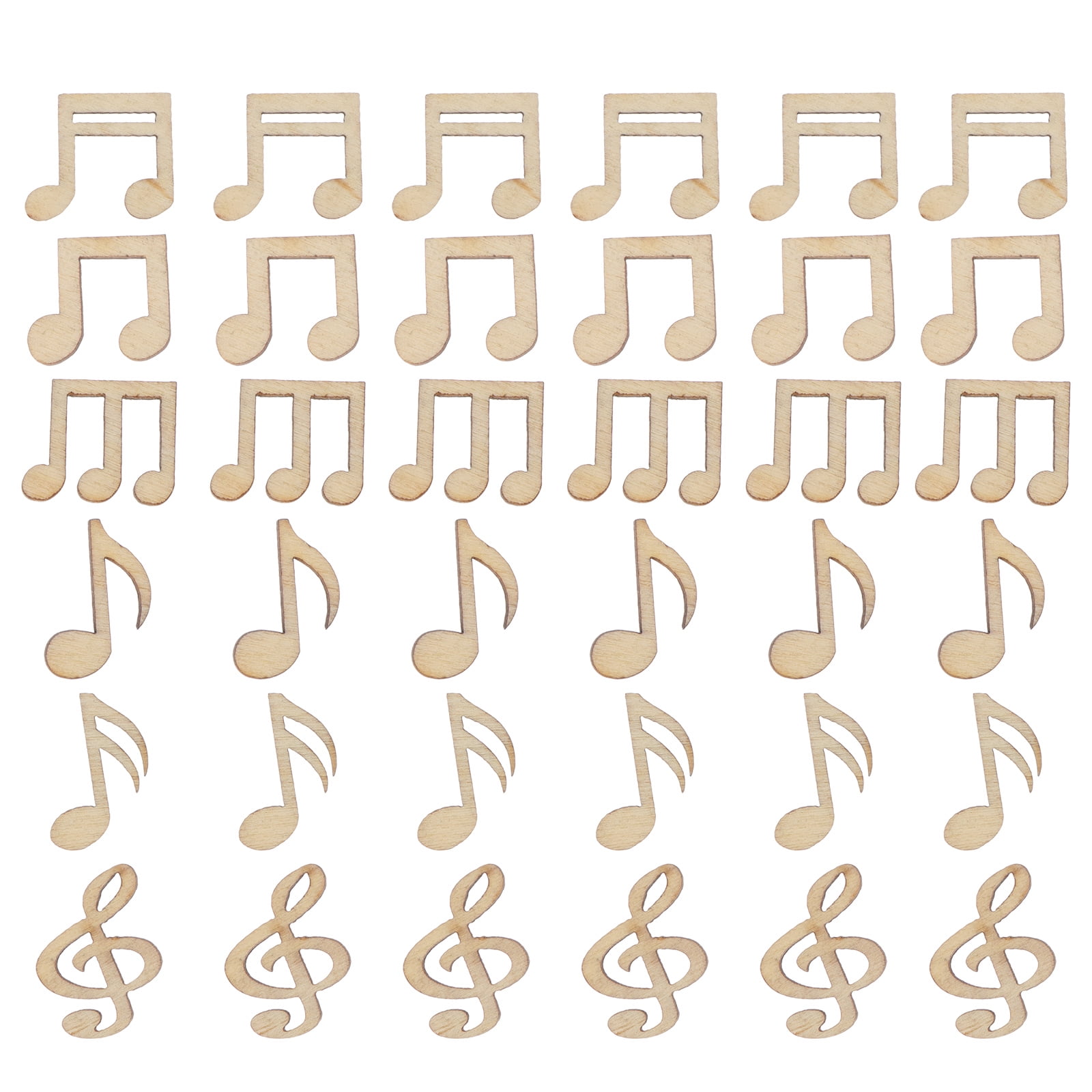 Light Brown Music Note Wooden Slices for DIY Crafts 200 Pcs Made of ...