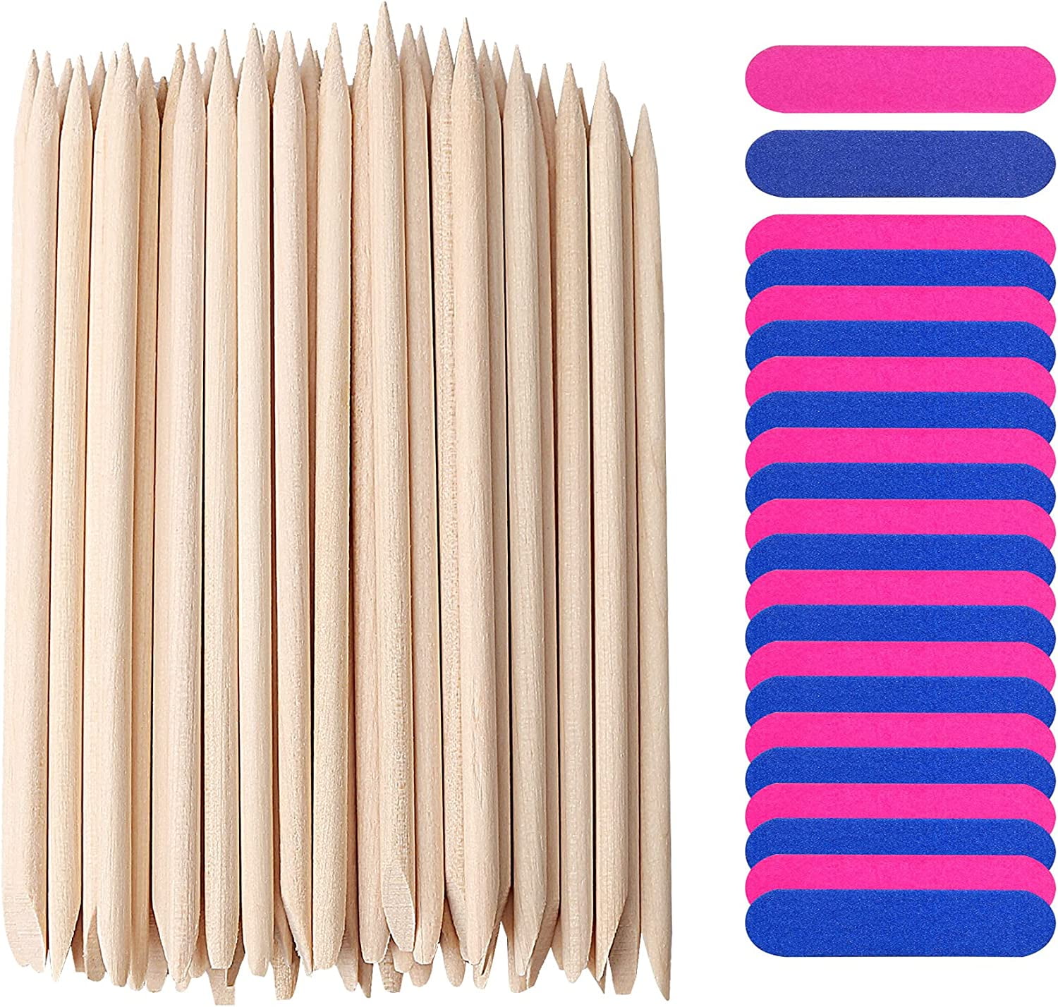 200 Pcs Nail Art Pedicure Tools, 100 Pcs Mini Nail Files Double Sided ...