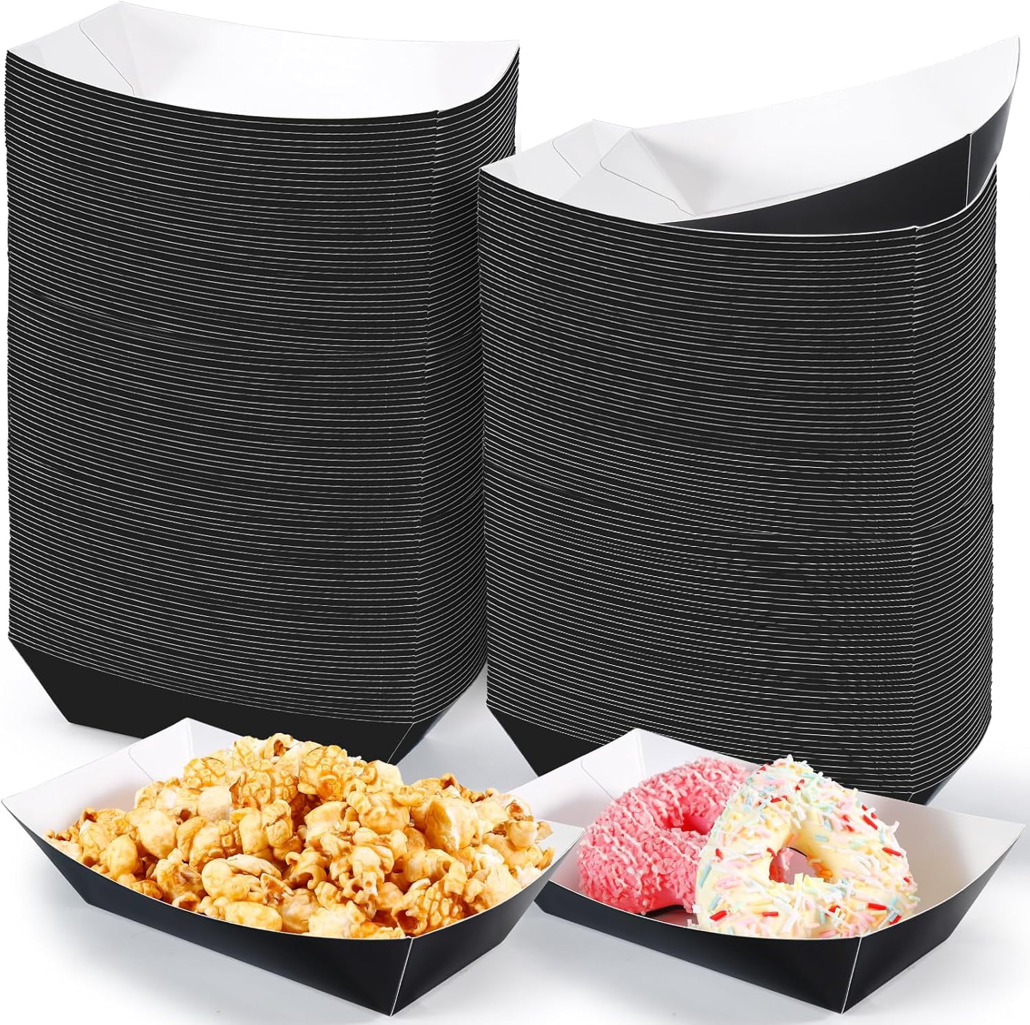 200 Pcs Paper Food Boats, 3 LB Disposable Nacho Trays, Heavy Duty Food ...