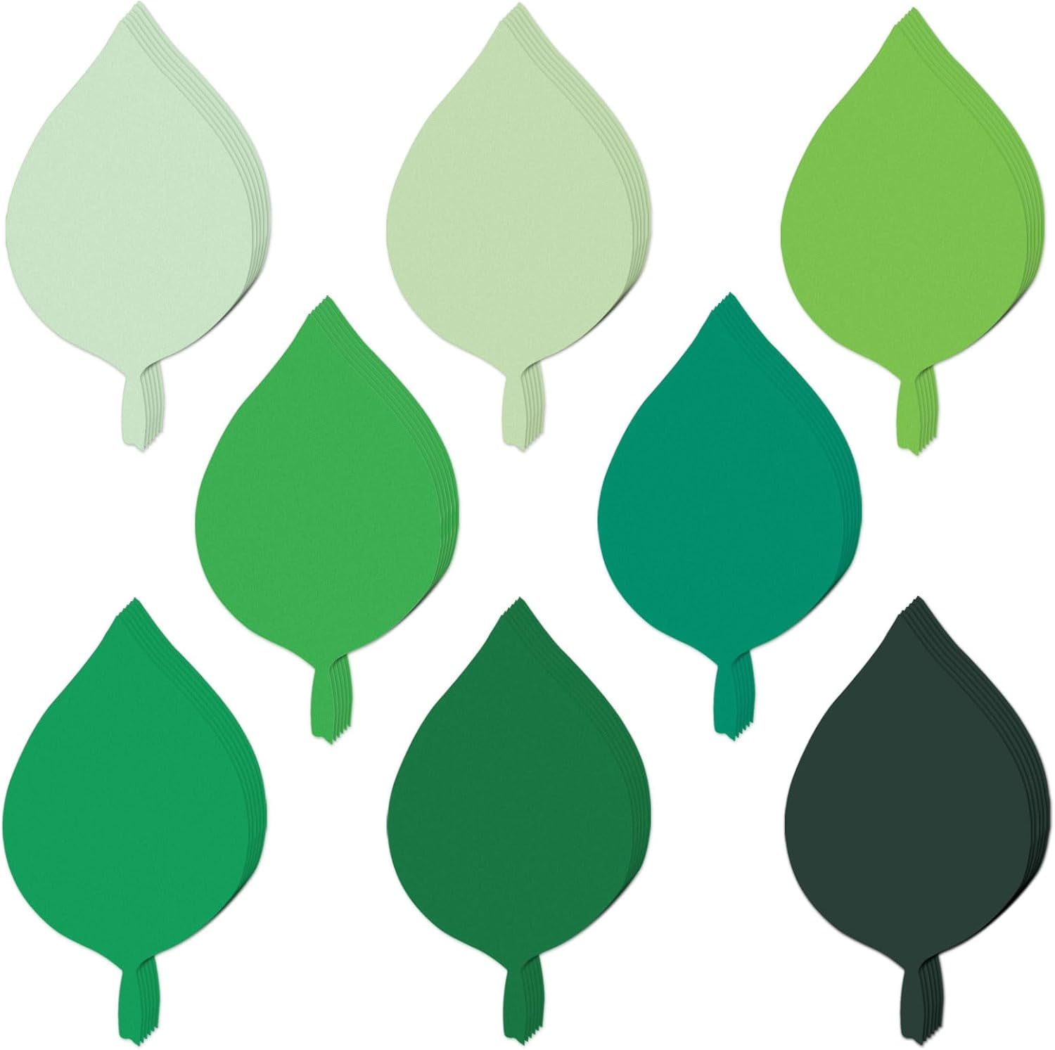 200 Pcs Paper Leaf Cutouts Assorted Green Color Leaf Cut Outs 4 Inch ...