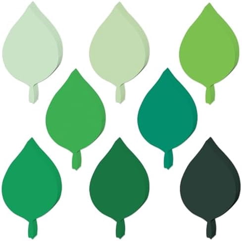200 Pcs Paper Leaf Cutouts Assorted Green Color Leaf Cut Outs 4 Inch ...