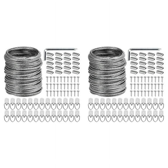200 Pcs Picture Hanging Wire Kit, 100 Feet Heavy Duty Wire Picture ...