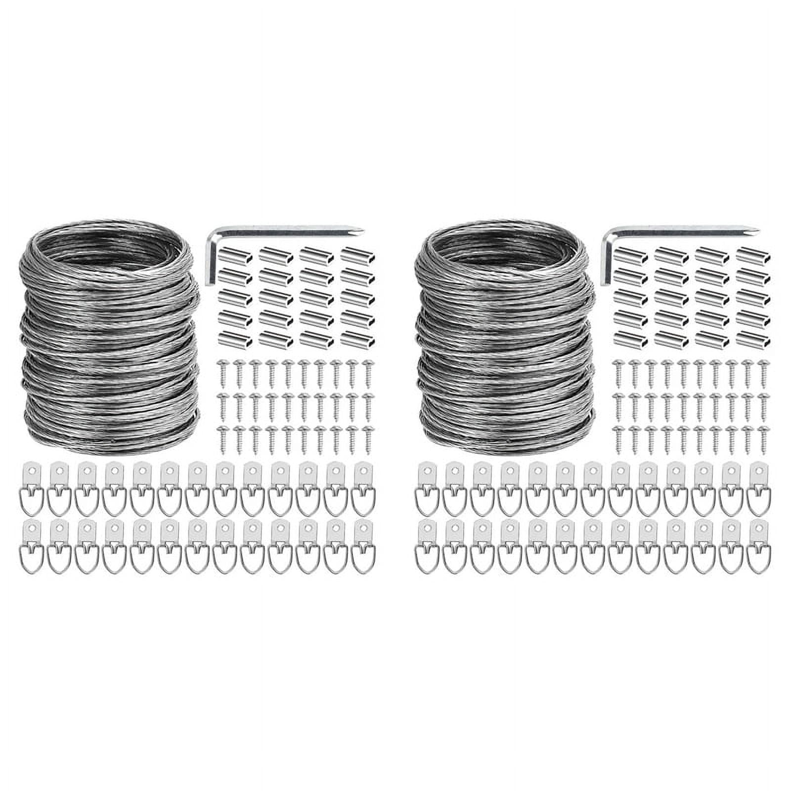 200 Pcs Picture Hanging Wire Kit, 100 Feet Heavy Duty Wire Picture ...