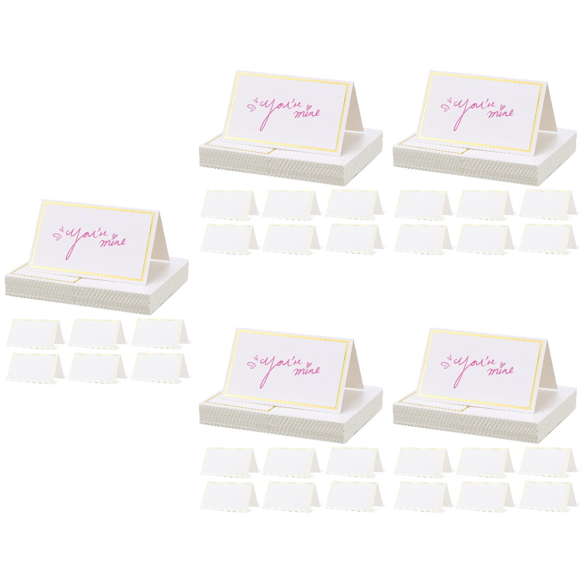 200 Pcs Place Cards Blank Table Name Place Cards with Gold Foil ...