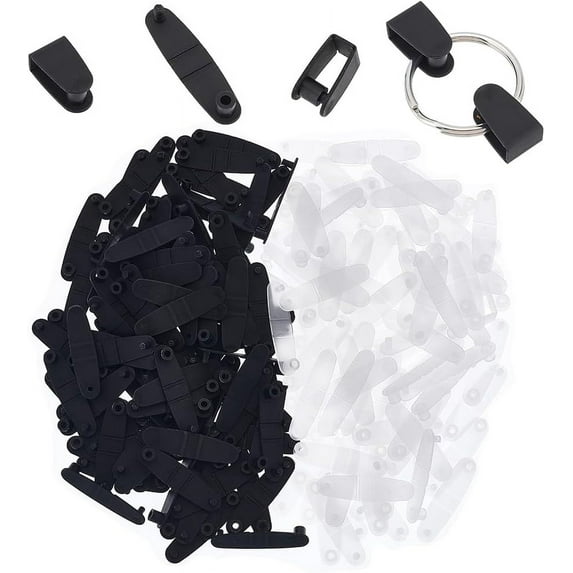 200 Pcs Plastic Keychain Clips Keychain Connector Snap Tabs 1.4 inch ...