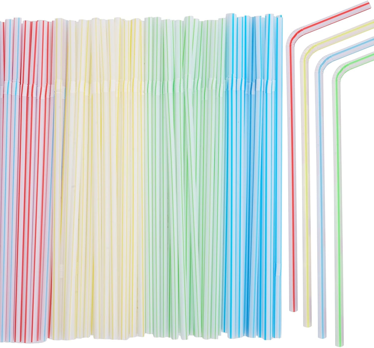 200 Pcs Plastic Straws Disposable -Straws Drinking Plastic -8.8inch ...