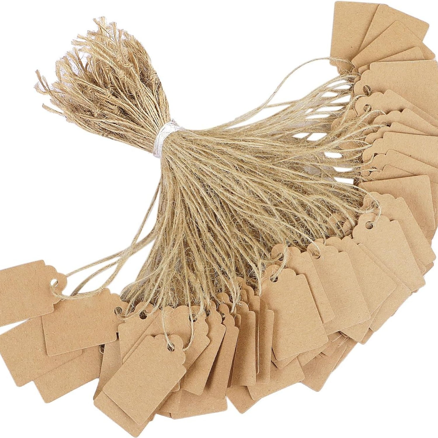 200 Pcs Price Tag with String Attached Writable Brown Kraft Paper Tags ...