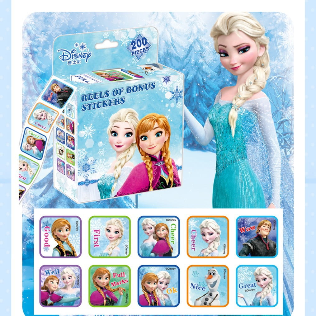 200 Pcs Roll Snow Princess Sticker, 1-1/2 Inch Self Adhesive Label ...
