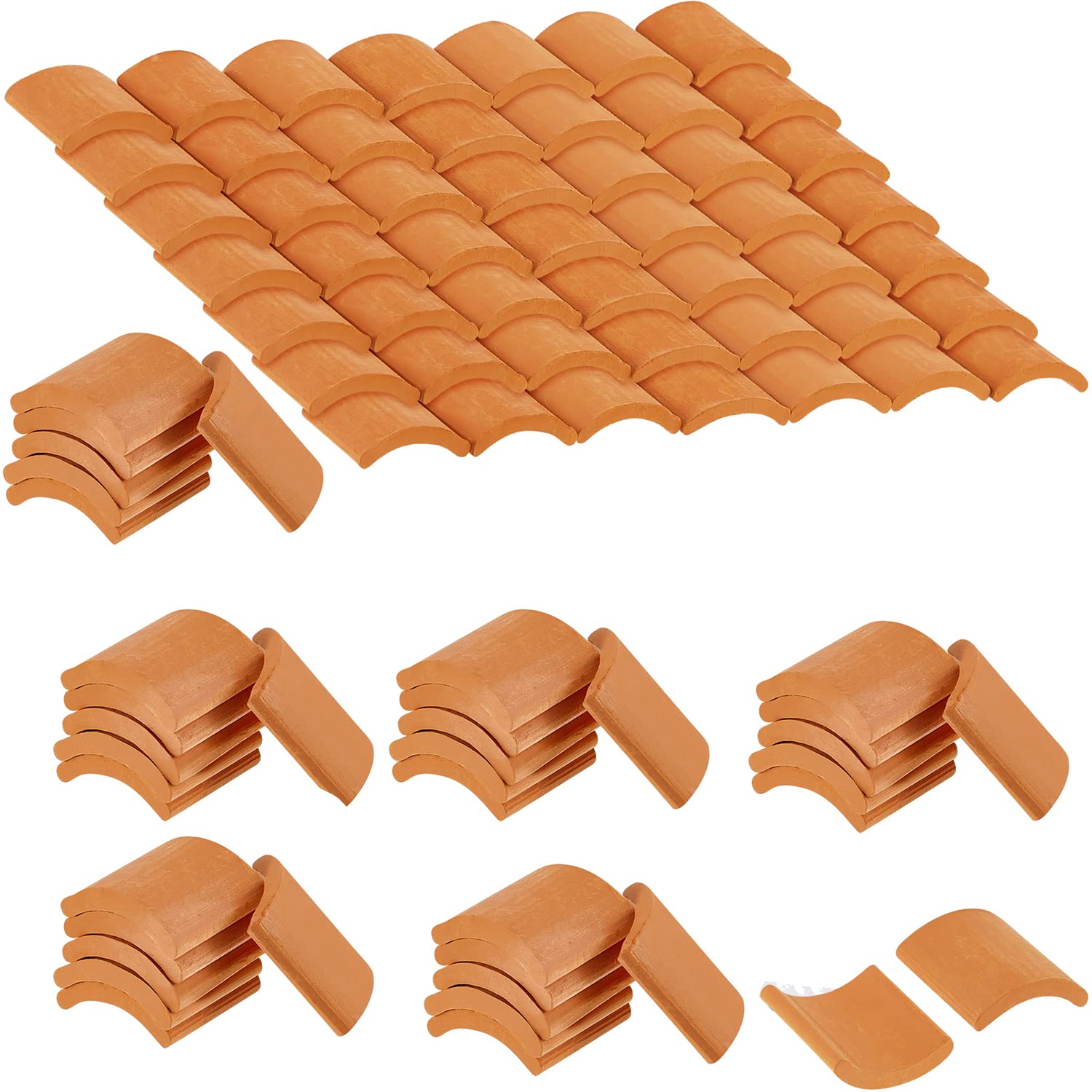 200 Pcs Roof Tiles Model Building Set Red Miniature Tiles for DIY ...