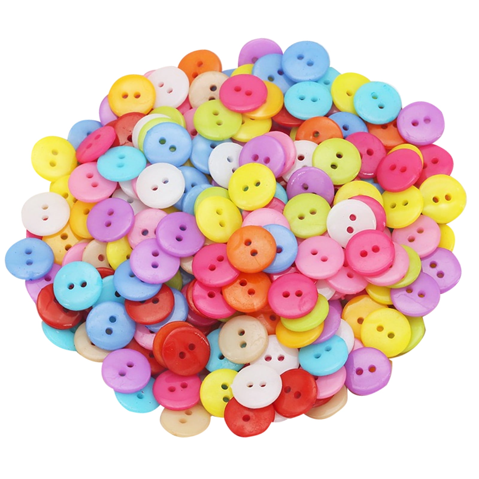 200 Pcs Round Buttons Plastic Buttons Bright Buttons Colourful Buttons ...