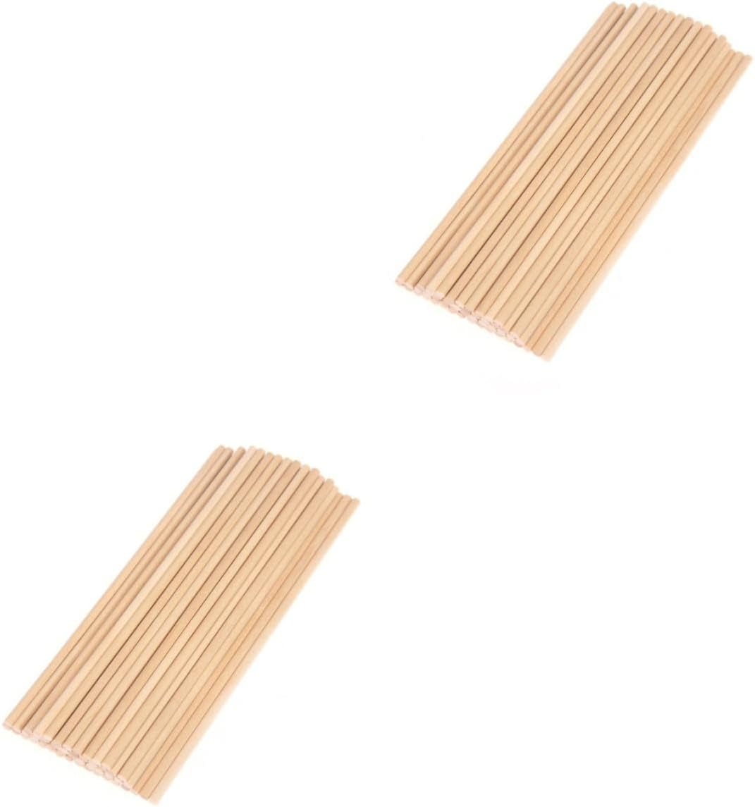 200 Pcs Round Wood Rods Unfinished Wood Rods Wood Stick Dowel Craft ...