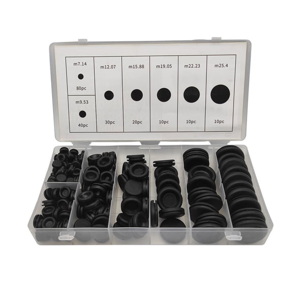 200 Pcs Rubber Grommet Firewall Hole Plug Electrical Wire Gasket Round ...