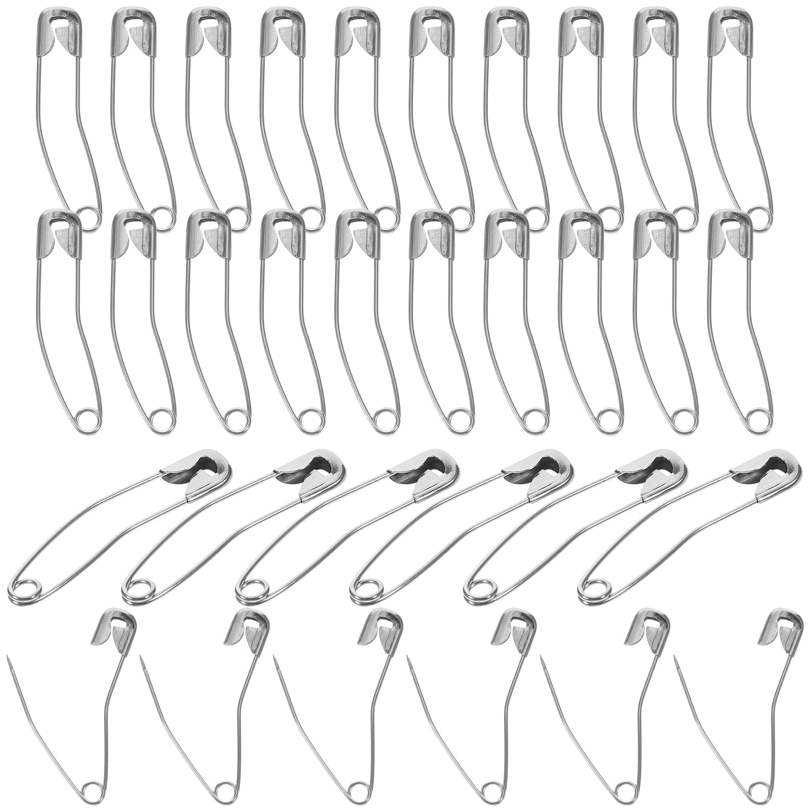 200 Pcs Saftey Pin Scarf Pin Large Safety Pin DIY Brooch Curved Safety ...