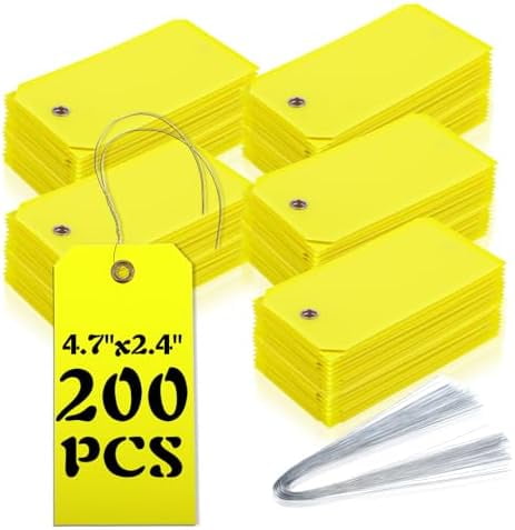 200 Pcs Shipping Tags with Wire Ties Plastic Hang Tags for Labeling ...