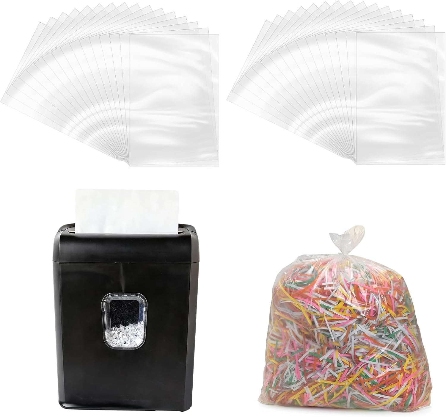 200 Pcs Shredder Bags Gallon Size Paper Shredder Bags Hold up to 8.5 ...