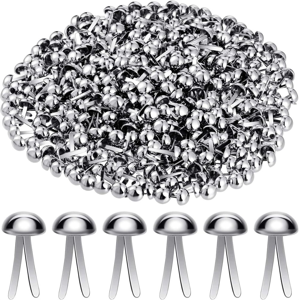 200 Pcs Silver Round Head Fasteners,Mini Split Pins,Brass Brad Paper ...
