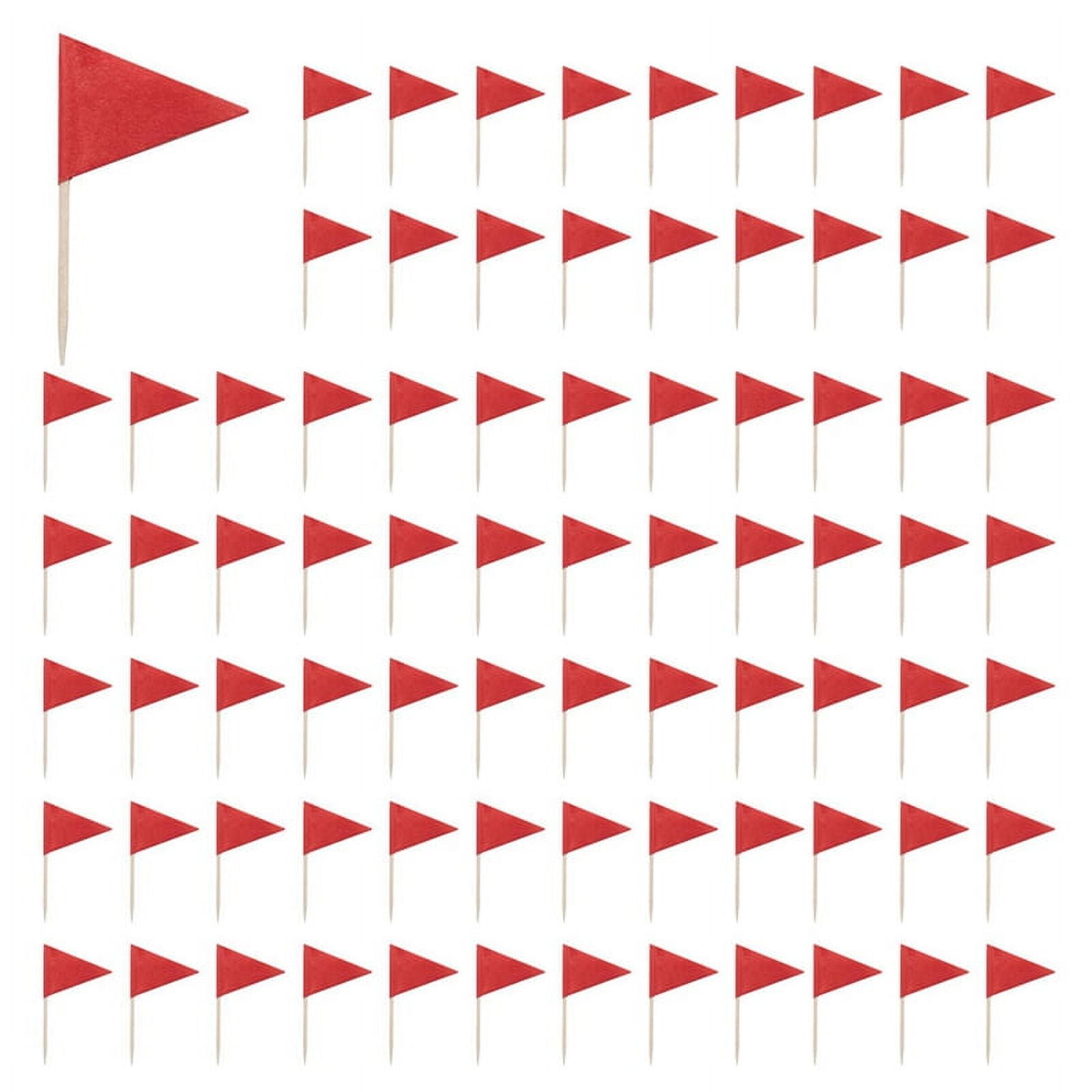 200 Pcs Solid Red Toothpick Flags Small Mini Plain Red Color Stick ...