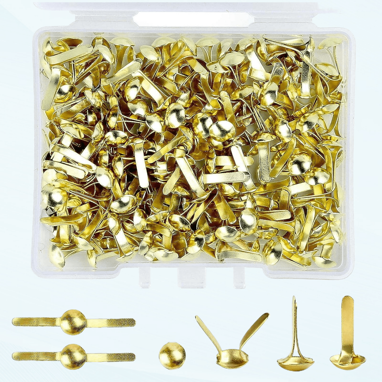 200 Pcs Split Pins, Metal Paper Fasteners Mini Brads, 4.5mm x 8mm Round ...