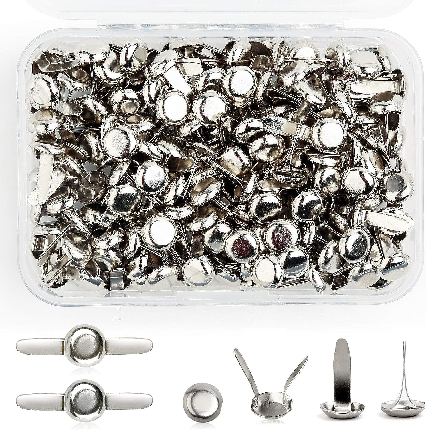 200 Pcs Split Pins, Paper Fasteners Metal Mini Brads, 8mm x 12mm Round ...