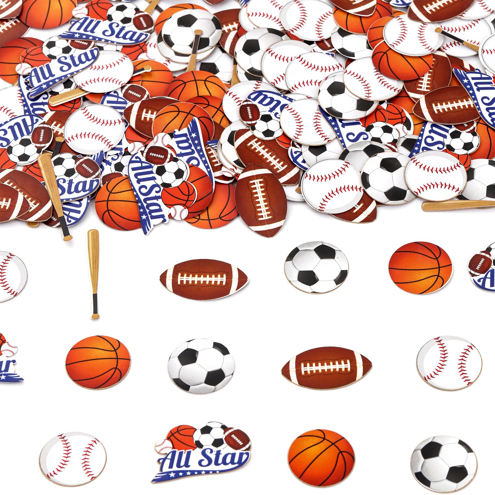 200 Pcs Sport Themed Confetti, All Star Paper Table Decorations ...