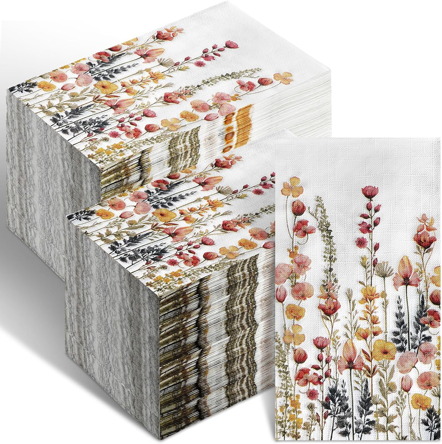 200 Pcs Spring Flowers Paper Guest Napkins Disposable Hand Towels for ...
