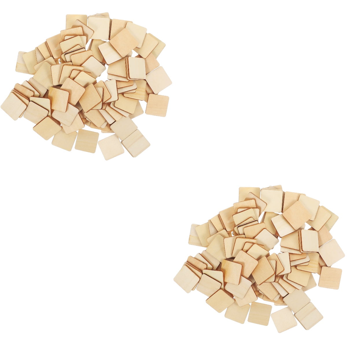 200 Pcs Square Wood Chips DIY Crafts Hanging Decors Unfinished Wood ...