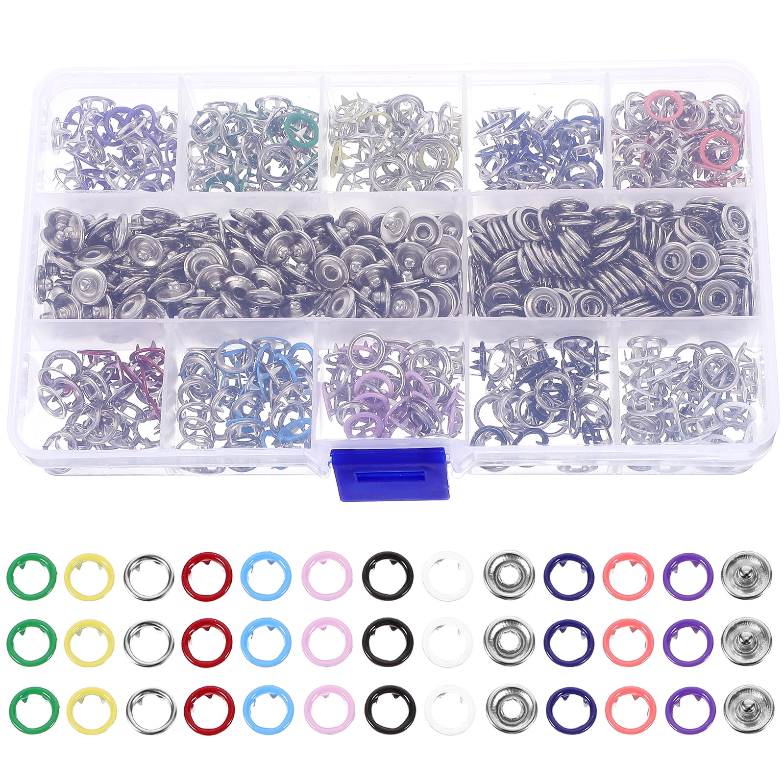 200 Pcs Stainless Steel Five Prong Buckle Snap Buttons for Clothing ...