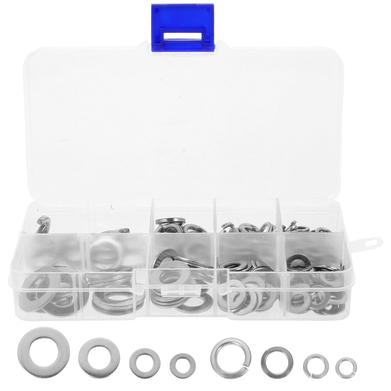 200 Pcs Stainless Steel Flat Washer Washers Assortment Metal Gaskets M8 ...