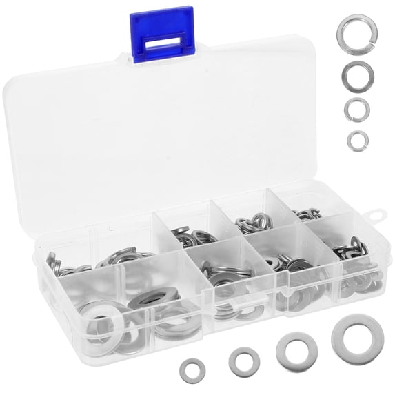 200 Pcs Stainless Steel Flat Washer Washers Metal Shims Anti-Loosening ...