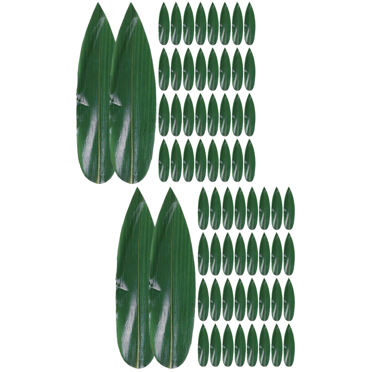 200 Pcs Sushi Bamboo Leaves Cake Mold Tray Desk Top Decor Giai Green ...