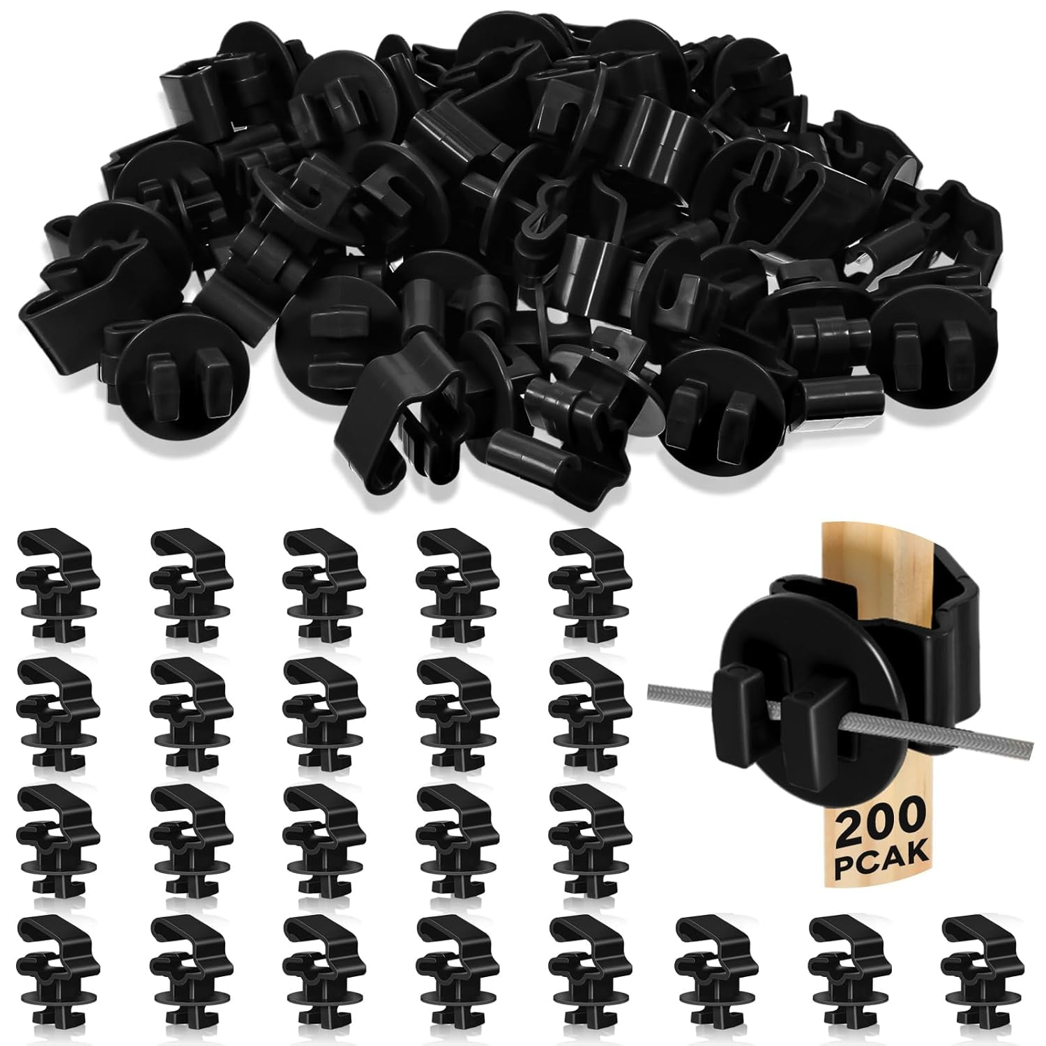 200 Pcs T Post Insulators for Electric Fence Posts Wire Standard Snug ...