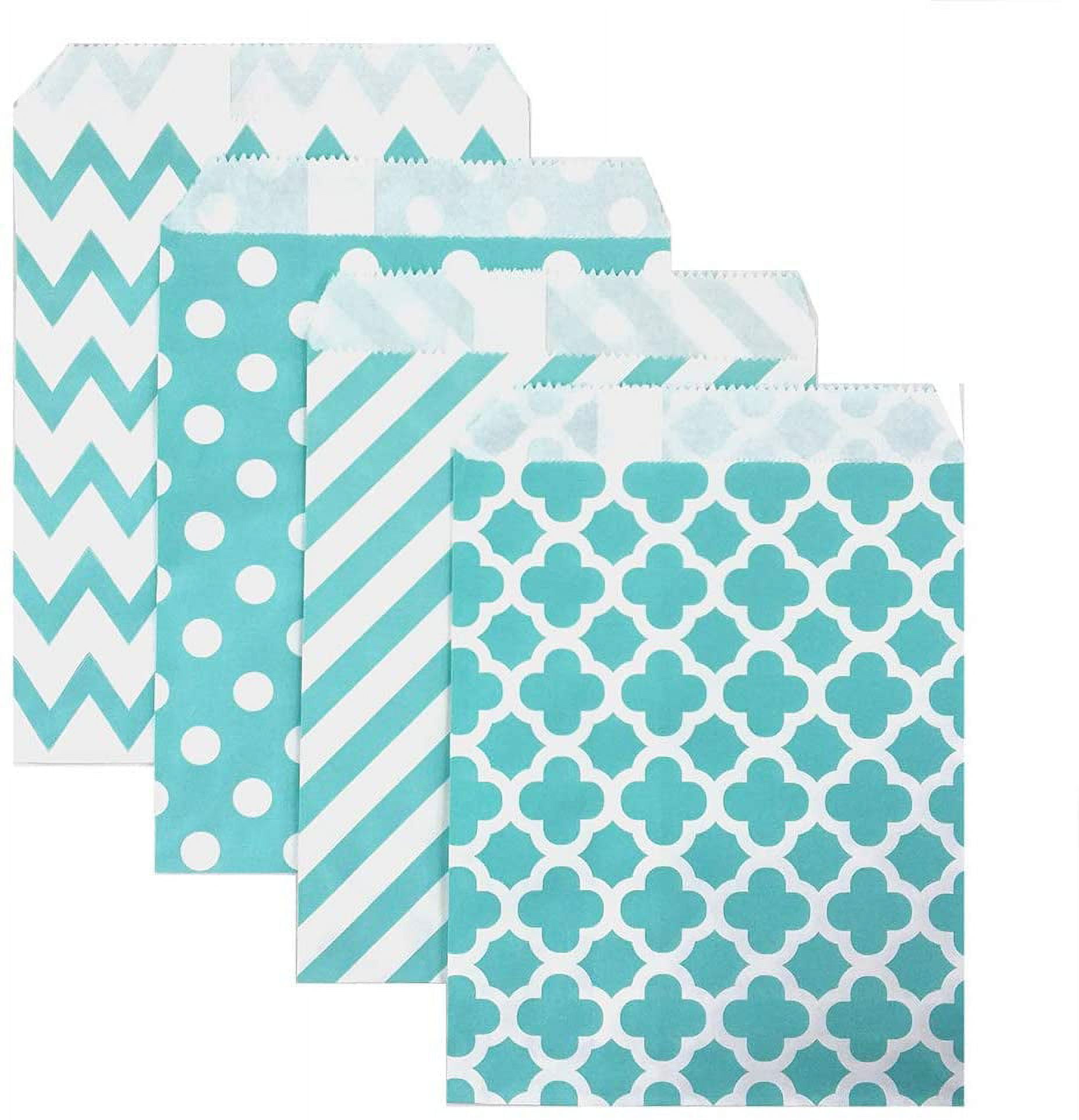 200 Pcs Teal Blue Candy Buffet Bags - Small Polka Dot Paper Treat Bags ...