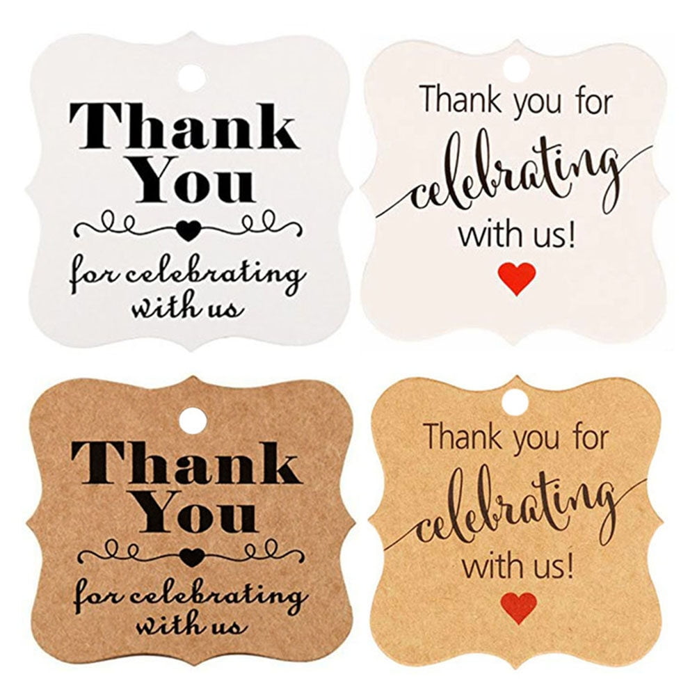 200 Pcs Thank You Card Markers/stamps Tags Anniversary Celebration ...