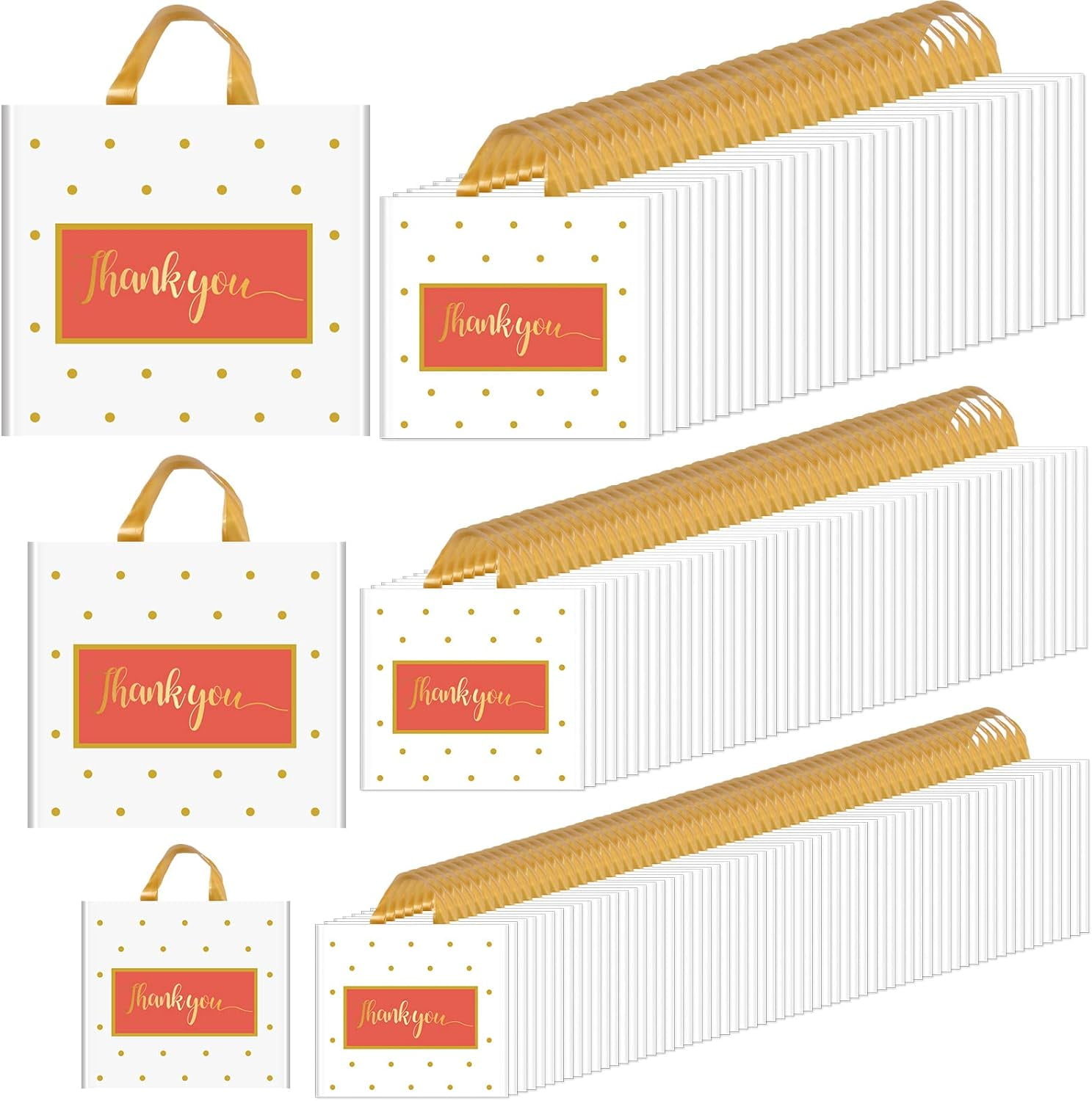 200 Pcs Thank You Gift Bags Bulk Thick Thank You Shopping Bags Thank ...