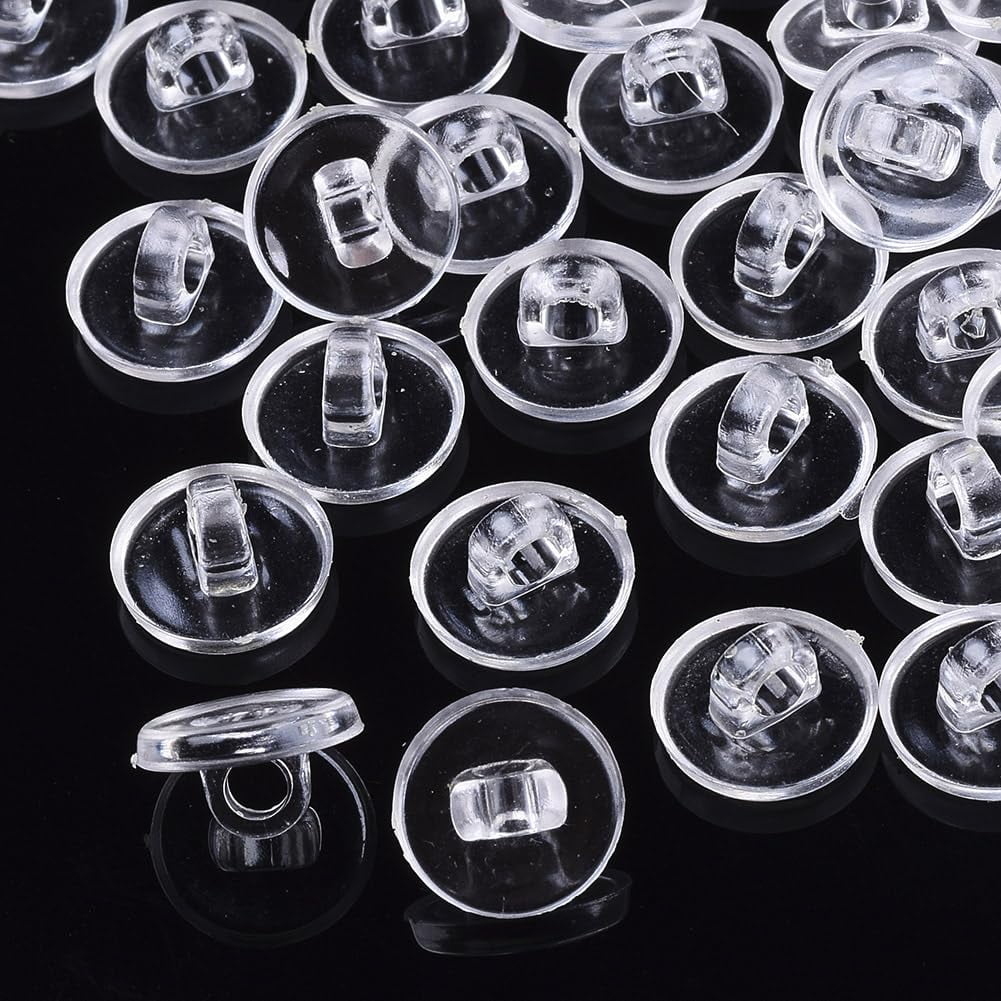 200 Pcs Transparent Charm Base Settings AS Plastic Blank Dome Making ...