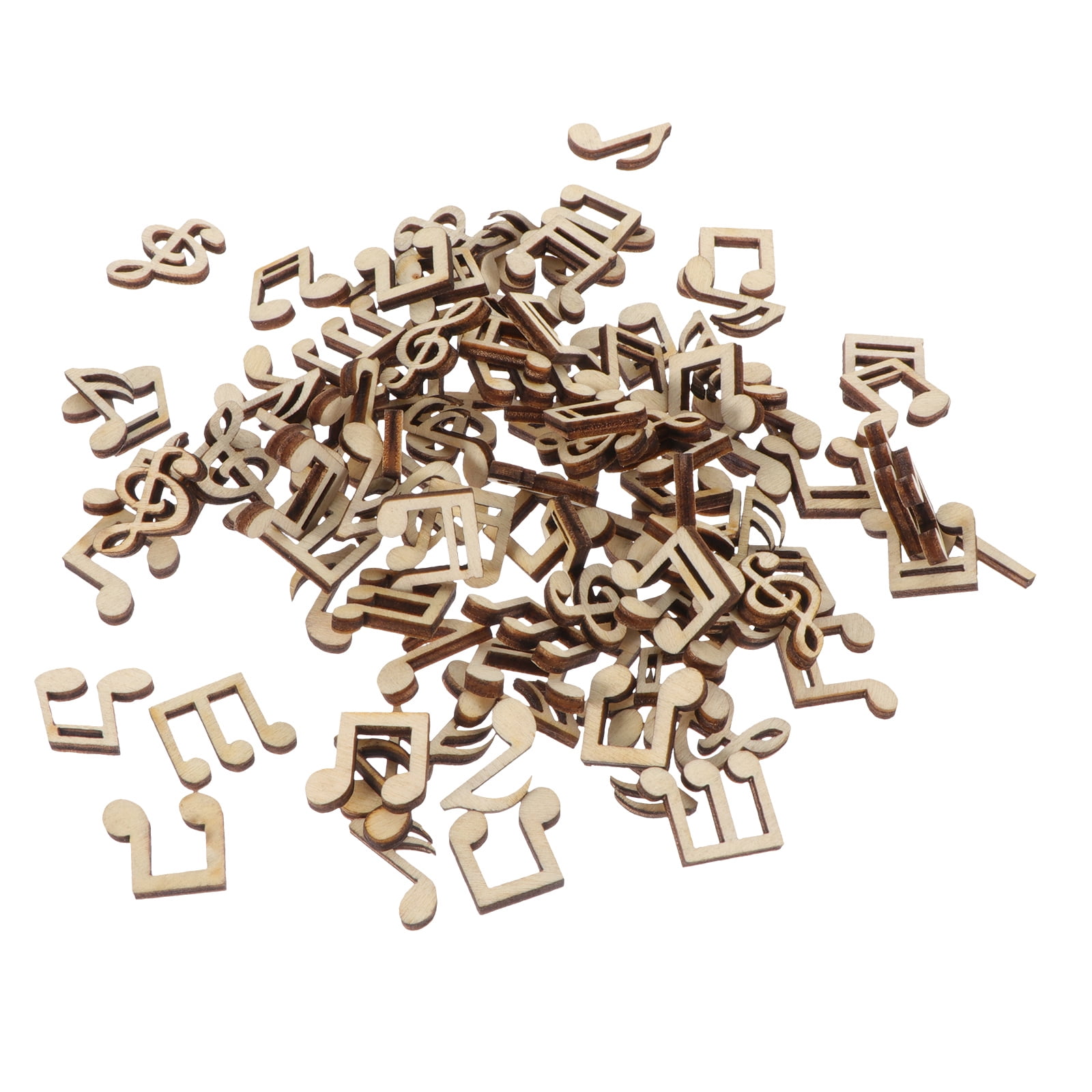 200 Pcs Unfinished Blank Wood Pieces Music Note Shaped Wood Slices DIY ...