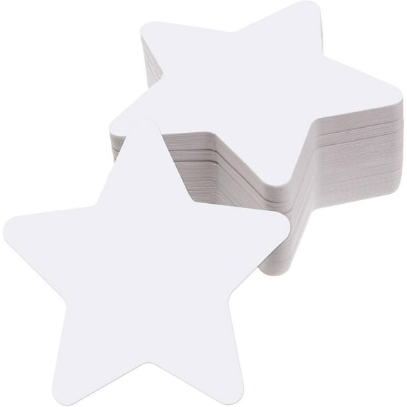 200 Pcs White Star Cutouts 4 Inch Paper Star Shapes Die Cut White ...
