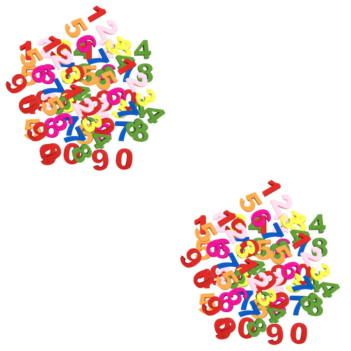 200 Pcs Wood Arabic Numbers Hand Decor Colorful Chips DIY Cutout Wooden ...
