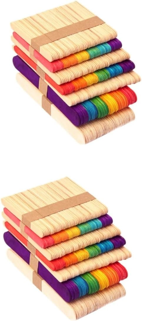 200 Pcs Wood Craft Sticks Popsicle Ice Sticks DIY Craft Sticks ...