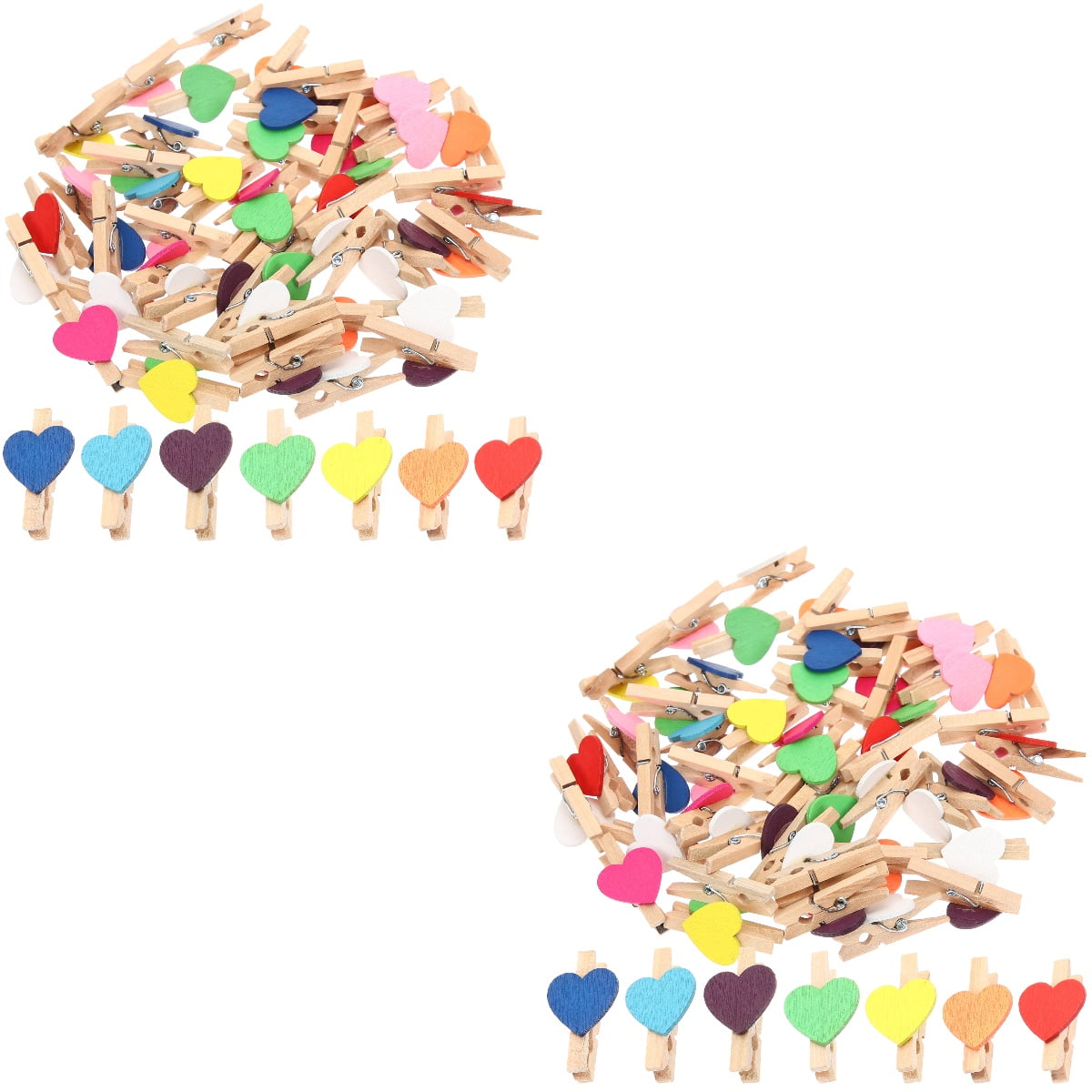 200 Pcs Wooden Clip Decor Photo Clips Wood Clothes Pins Mini Clips Wood ...
