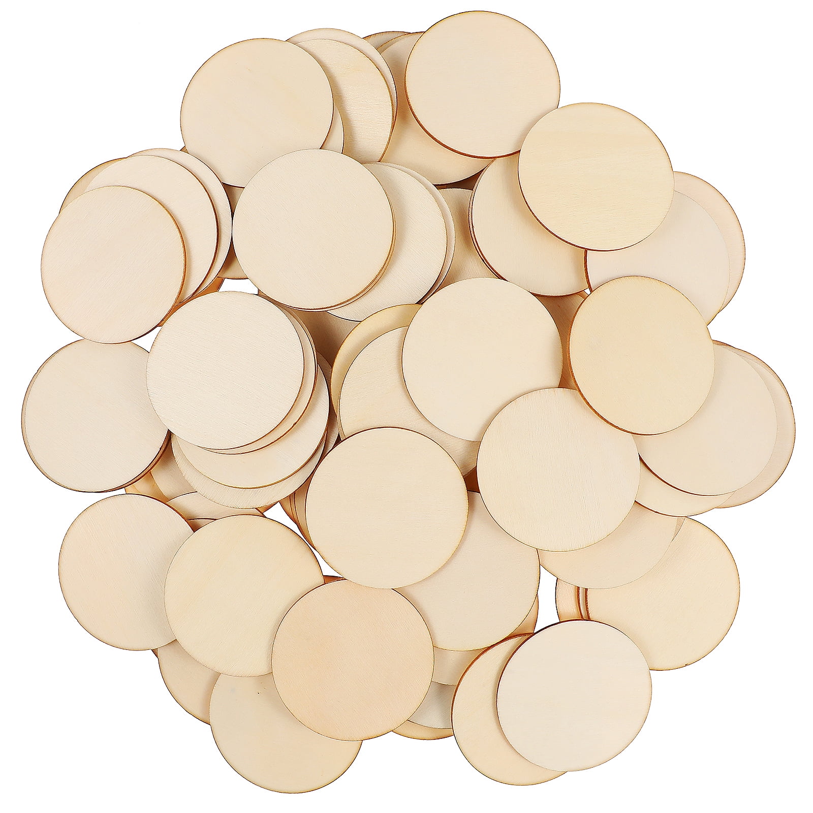 200 Pcs Wooden Disc Wood Discs Wood Rounds Round Disc Circle Blank ...