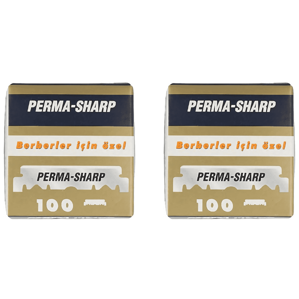 200 Perma-Sharp Straight Edge Razor Blades for use in Professional ...