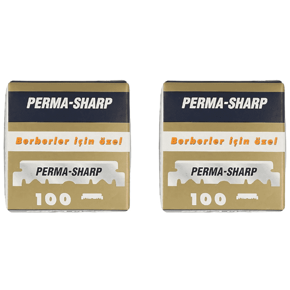 200 Perma-Sharp Straight Edge Razor Blades for use in Professional ...