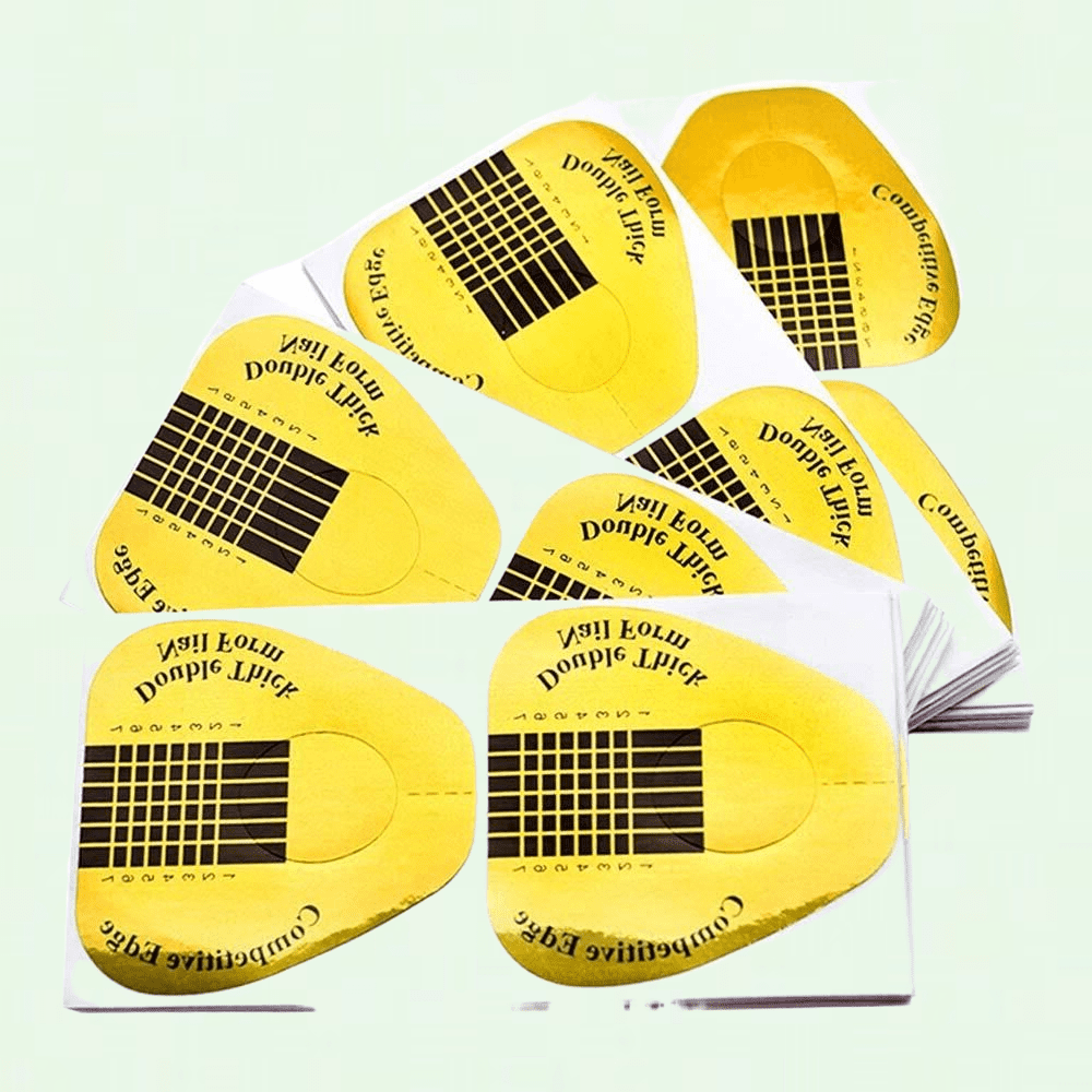 200 Piece Acrylic Nail Shapes, Self-Adhesive Gold Horseshoe Nail ...