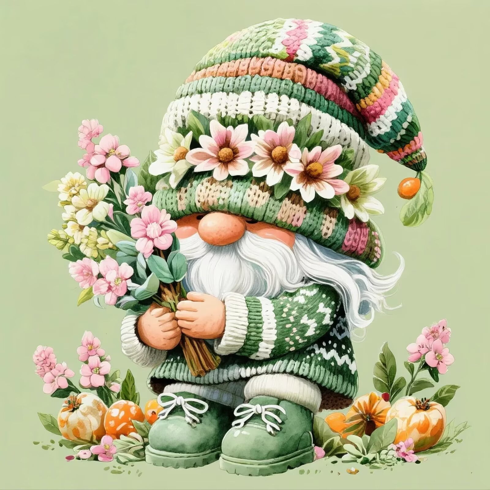 200 Piece Gnome Flower Jigsaw Puzzle for Adults & Families ...